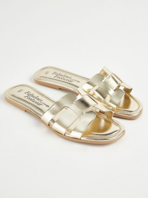 Gold Metallic Mule Sandals | Women | George at ASDA