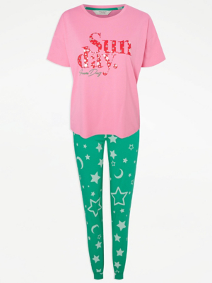 Navy Mum Slogan Print Short Sleeve Pyjamas | Women | George at ASDA