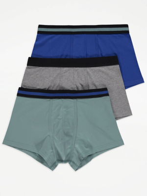 Plain Stripe Waistband Hipster Trunks 3 Pack | Men | George at ASDA