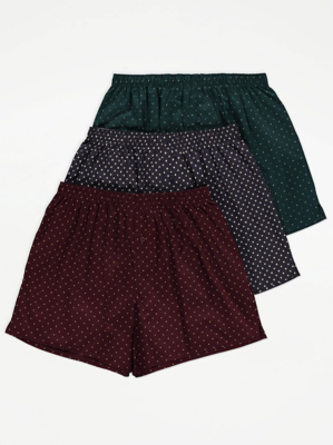 Spot Print Woven Boxers 3 Pack | Men | George at ASDA