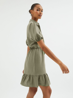 Khaki Drawstring Waist Shirt Mini Dress | Women | George at ASDA