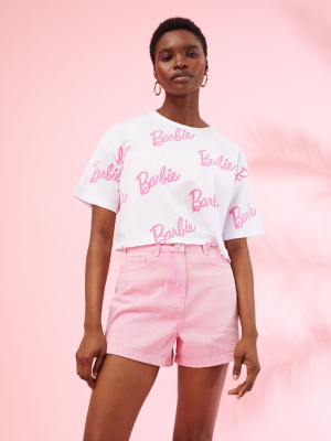 G21 Barbie White Slogan Cropped T-Shirt | Women | George at ASDA