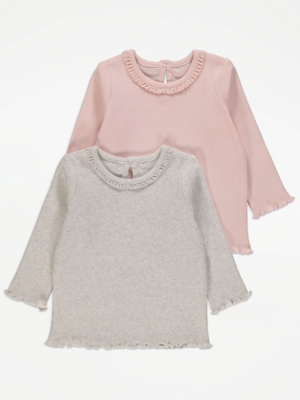 Collared Ribbed Long Sleeve Tops 2 Pack | Baby | George at ASDA