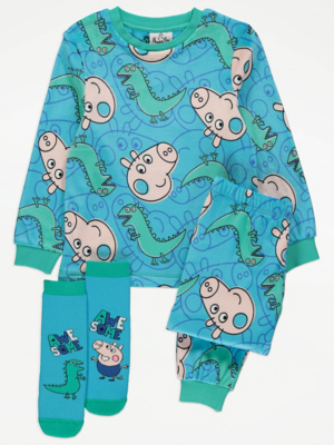 Peppa Pig George Pig Dinosaur Fleece Pyjamas and Socks | Kids | George ...