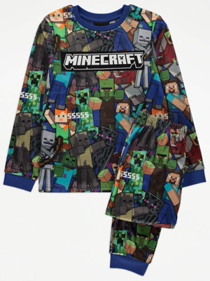Minecraft Print Long Sleeve Pyjamas | Kids | George at ASDA
