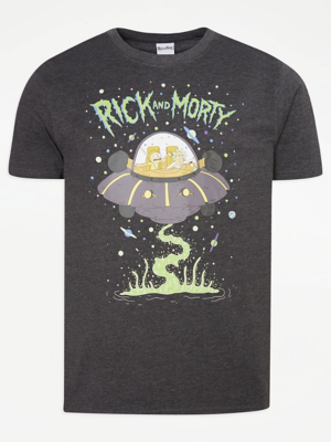 Rick and Morty Grey Spaceship T-Shirt | Men | George at ASDA