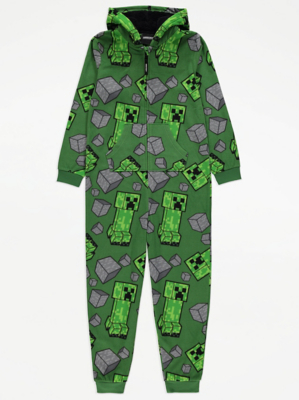 Minecraft Green Fleece Onesie | Kids | George at ASDA