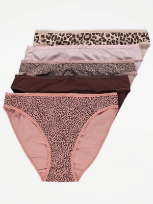 Animal Print Super High Leg Briefs 5 Pack | Lingerie | George at ASDA