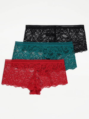 Lace Short Knickers 3 Pack | Lingerie | George at ASDA
