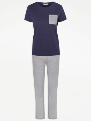 Navy Stripe Pyjamas Gift Set | Lingerie | George at ASDA