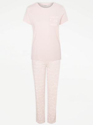 Pink Script Pyjamas Gift Set | Lingerie | George at ASDA