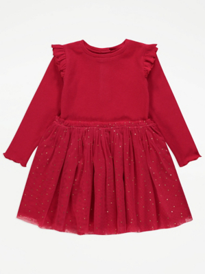Red 2 in 1 Gold Spot Tutu Party Dress | Kids | George at ASDA