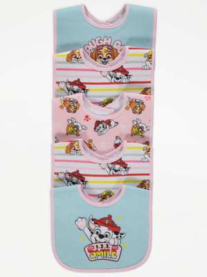 PAW Patrol Pink Character Bibs 5 Pack | Baby | George at ASDA