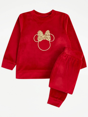 Disney Minnie Mouse Red Sweatshirt and Joggers Outfit | Kids | George ...