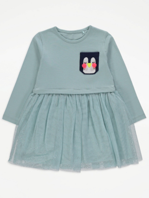 Sage Green Penguin Pocket Tutu Dress | Kids | George at ASDA