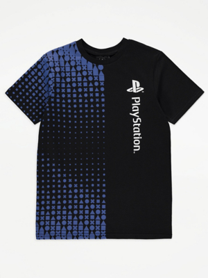 PlayStation Black Pattern Block T-Shirt | Kids | George at ASDA