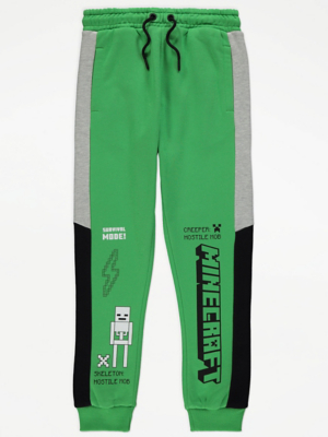 Minecraft Bright Green Slogan Joggers | Kids | George at ASDA
