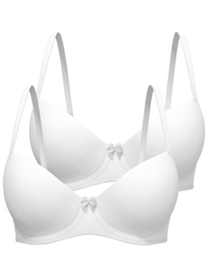 White T-Shirt Bras 2 Pack | Lingerie | George at ASDA