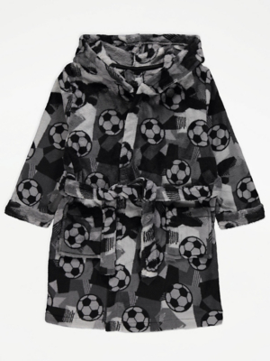 Grey Football Camouflage Fleece Dressing Gown | Kids | George at ASDA