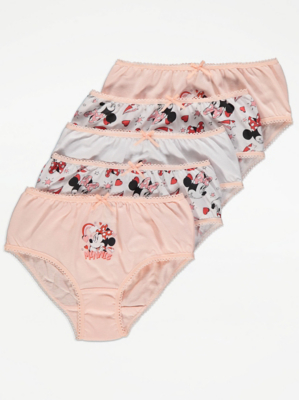 Disney Minnie Mouse Character Print Briefs 5 Pack | Kids | George at ASDA
