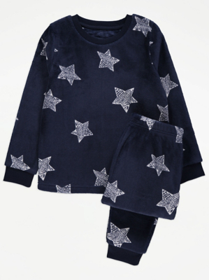 Navy Star Print Fleece Pyjama Gift Set | Kids | George at ASDA