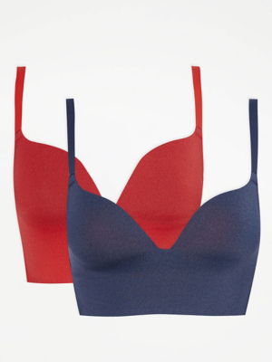 Sweetheart Neck Moulded Comfort Bra 2 Pack | Lingerie | George at ASDA