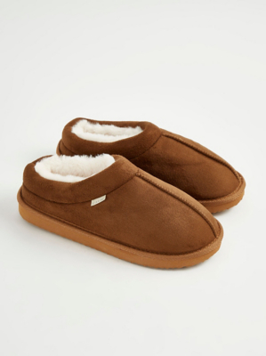 Neutral Faux Fur Lined Full Back Slippers | Lingerie | George at ASDA