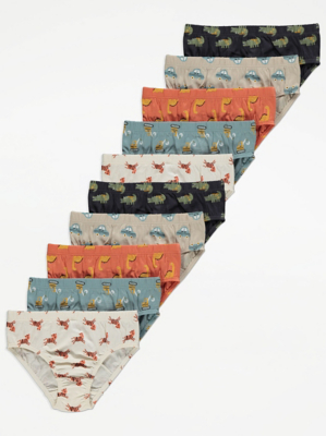 Mixed Patterned Briefs 10 Pack | Kids | George at ASDA