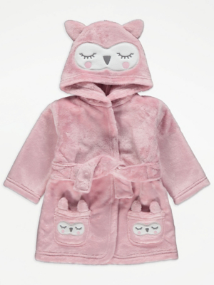 Pink Owl Fleece Robe | Baby | George at ASDA