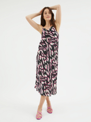 Brushstroke Satin Cami Midi Slip Dress | Sale & Offers | George at ASDA