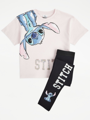 Disney Lilo & Stitch Pink T-Shirt and Leggings Outfit | Kids | George ...