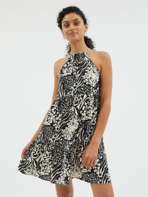 Monochrome Patterned Tiered Mini Sundress | Women | George at ASDA