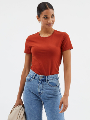 Rust Basic Crew Neck Top | Sale & Offers | George at ASDA