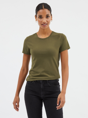 Khaki Basic Crew Neck Top | Women | George at ASDA