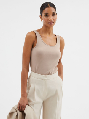 Mocha Plain Fitted Vest | Women | George at ASDA