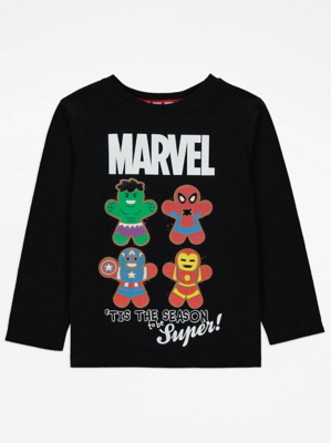 Marvel Christmas Gingerbread Character Long Sleeve Top | Kids | George ...