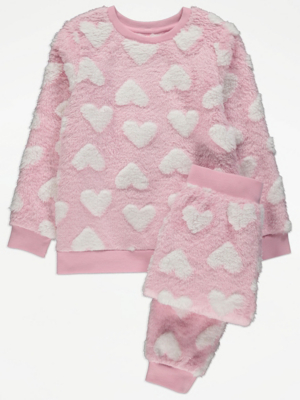 Pink Polka Dot Bunny Face Fleece Pyjamas | Kids | George at ASDA