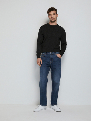 Mid Wash Loose Fit Jeans With Stretch | Men | George at ASDA