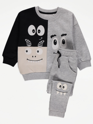 Monster Colour Block Sweatshirt and Joggers Outfit | Kids | George at ASDA