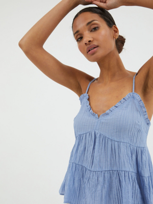Light Blue Ruffle Tiered Cami Top | Women | George at ASDA