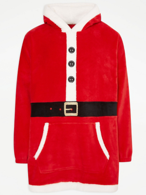 Red Santa Claus Matching Adults Christmas Snuggle Hoodie | Men | George ...