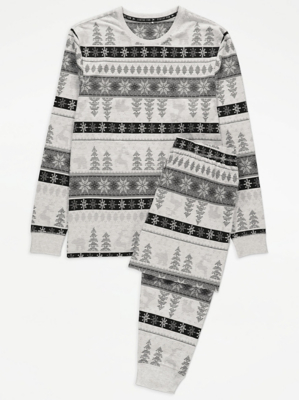 Fairisle Long Sleeve Matching Adults Christmas Pyjamas | Men | George ...