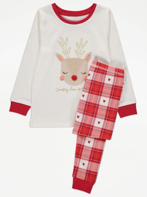 Counting Down To Christmas Reindeer Pyjamas | Kids | George at ASDA