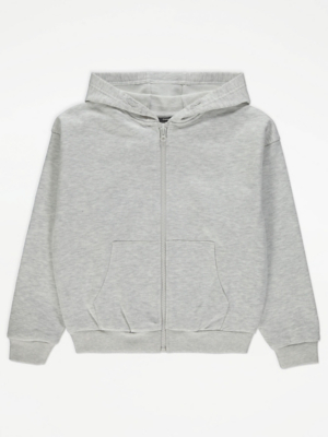 Grey Plain Zip Up Hoodie | Kids | George at ASDA