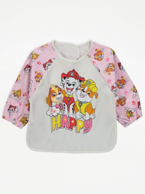 PAW Patrol Pink Be Happy Coverall Bib | Baby | George at ASDA