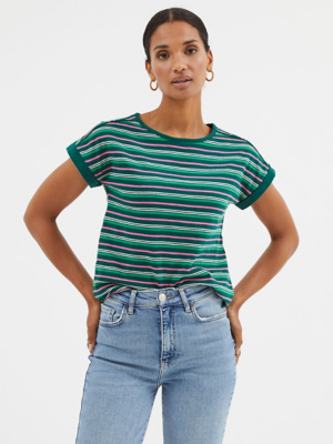Green Striped T-Shirt | Women | George at ASDA