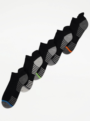 Black Striped Cushion Sole Trainer Liners 5 Pack | Sale & Offers ...