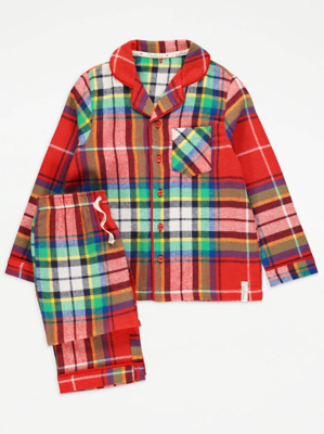 Red Checked Matching Kids Family Christmas Pyjamas | Kids | George at ASDA