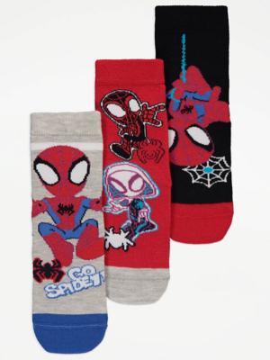 Marvel Spidey and Friends Cotton Rich Socks 3 Pack | Kids | George at ASDA