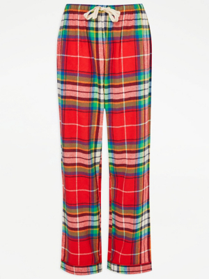Bright Red Checked Matching Womens Christmas Pyjama Bottoms | Lingerie ...